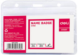 DELI Suport ecuson orizontal cu fermoar, 91x56 mm DELI 5758 (Ecuson ...