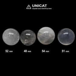 Piatra Naturala Cuart Alb Sfera 54 - 48 mm - Unicat (Perle, pietre ...