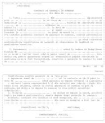 Contract de garantie in numerar (Formular) - Preturi
